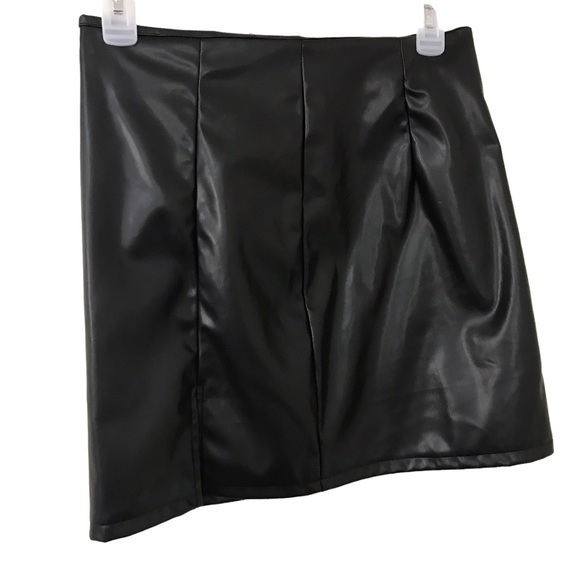 SHEIN | Dresses | 35 Shein Black Vegan Leather Mini Skirt | Poshmark